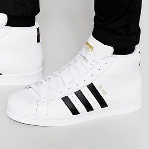 adidas | Shoes | Adidas White Pro Model High Tops | Poshmark